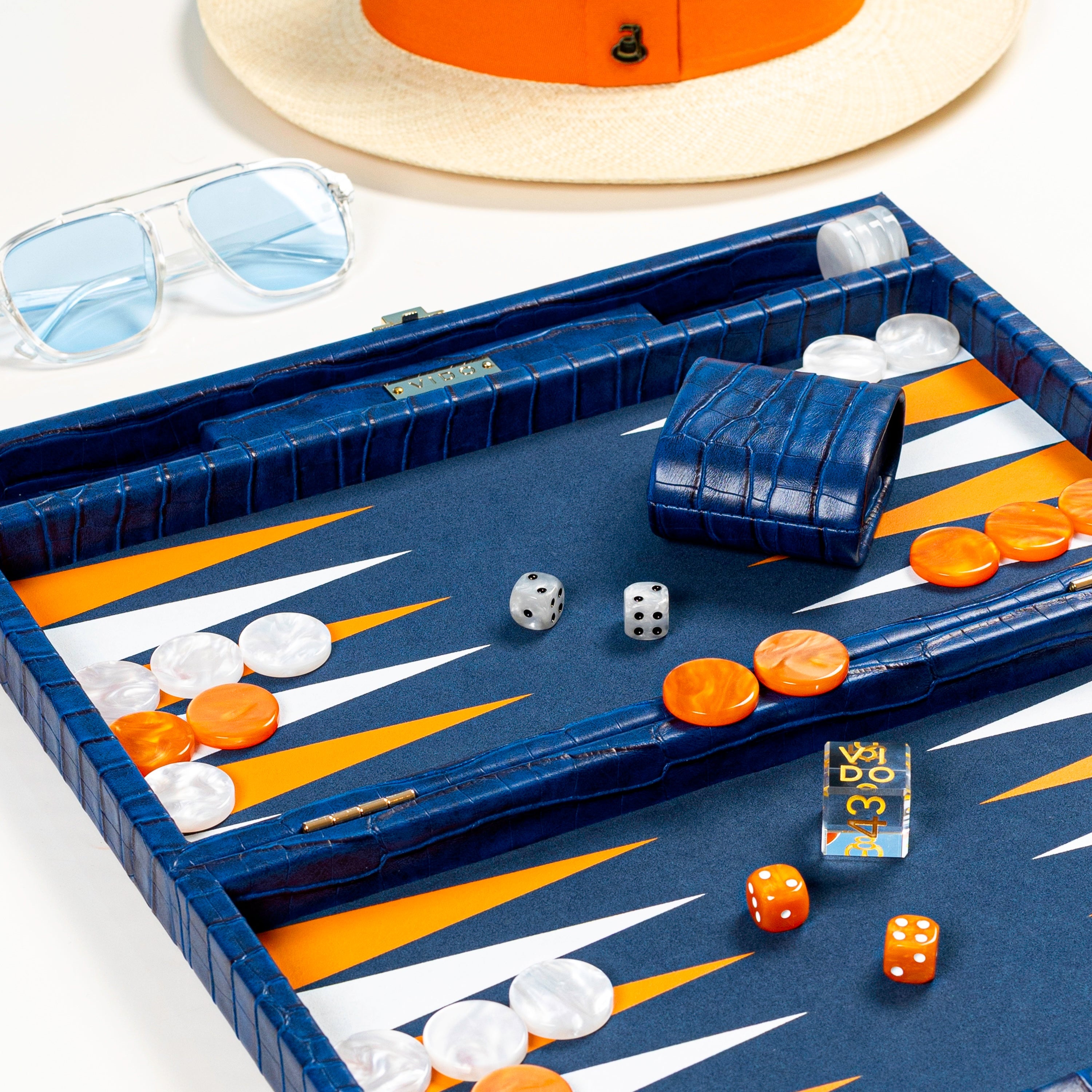 Medium Backgammon Sets 15" by VIDO - Vegan Leather - 29 mm Checkers ...